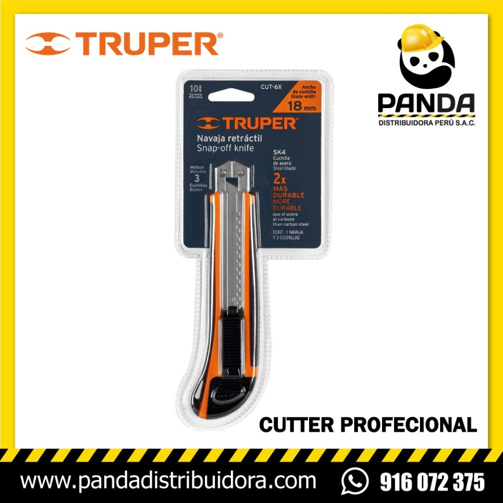 CUTTER PROFECIONAL TRUPER 18MM – Panda Distribuidora