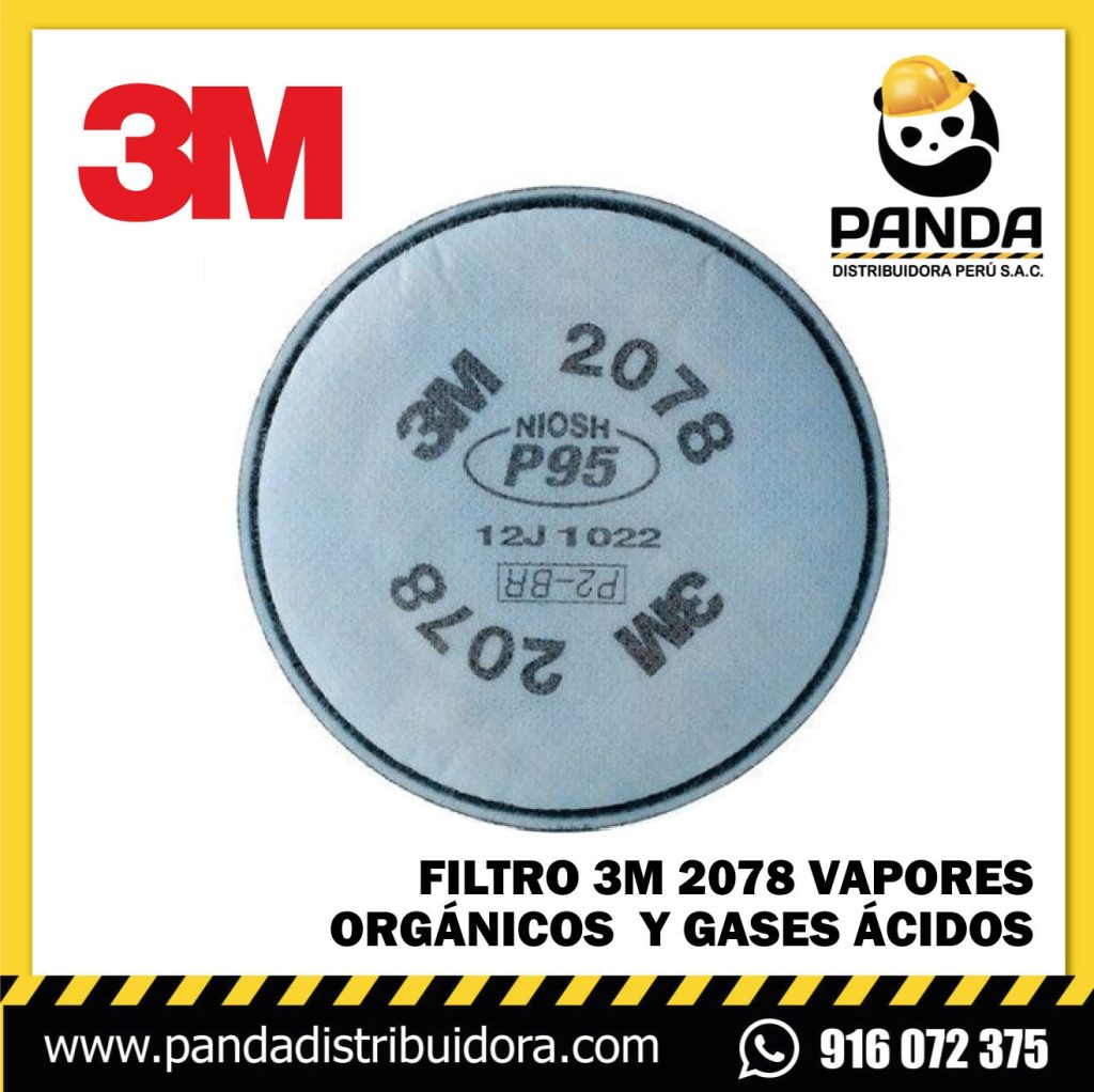 FILTRO 3M 2078 VAPORES ORGANICOS Y GASES ACIDOS – Panda Distribuidora