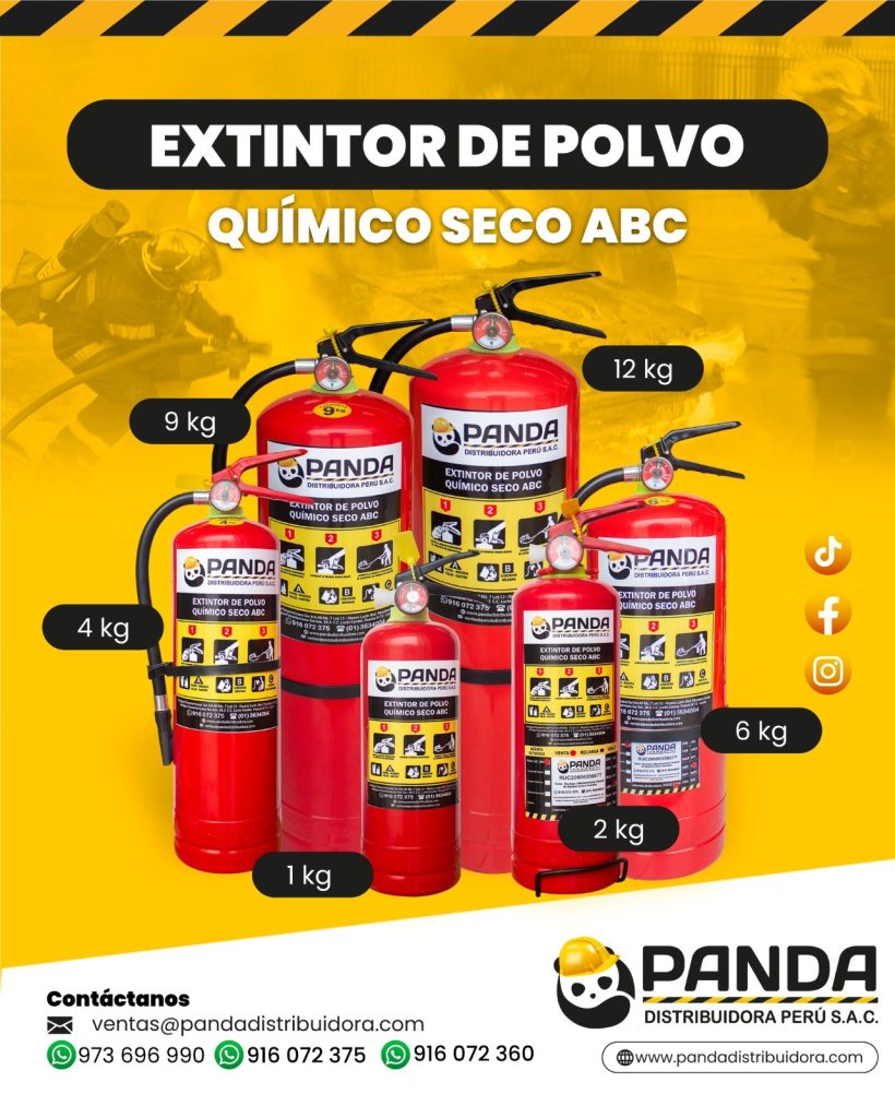 EXTINTOR DE POLVO QUÍMICO SECO (PQS) ABC – Panda Distribuidora
